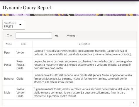 Oracle Apex Creare Un Report Basato Su Query Dinamica