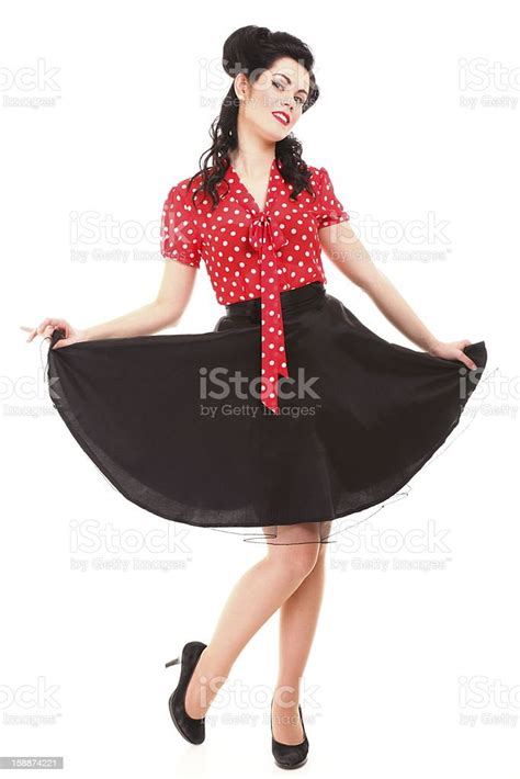 Pinupmädchen Im Amerikanischen Stil Retro Frau Stockfoto Und Mehr