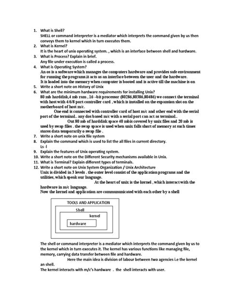 Tools And Application Shell Kernel Hardware Pdf Operating System