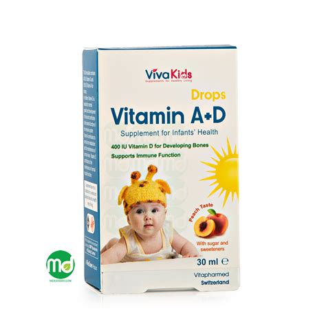 قطره ویتامین Ad ویواکیدز با طعم هلو 30 میل لیتر مرسی دارو