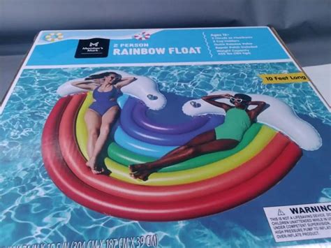 Members Mark 2 Person Rainbow Float 2 Cupholders 400lbs Cap 120 X