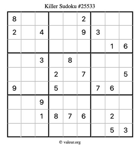 killer sudoku puzzle 25533