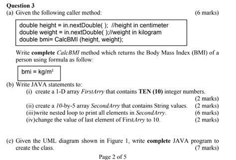 question 3 a given the following caller method 6