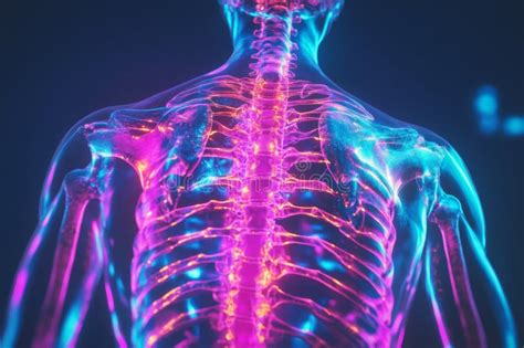 An Intricate Display Of The Human Spine And Nervous System Is Depicted In Vibrant Colors The