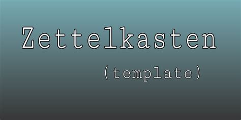 Github Roalyrzettelkasten A Template For A Zettelkasten Based On Markdown Files