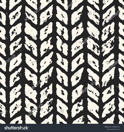 Ink Drawn Herringbone Grid Pattern Stock Vector Royalty Free