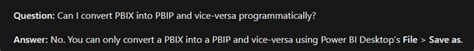 solved can we convert a pbip to pbix programmatically microsoft