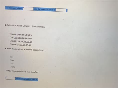 Solved The Following Stem And Leaf Chart Shows The Number Of