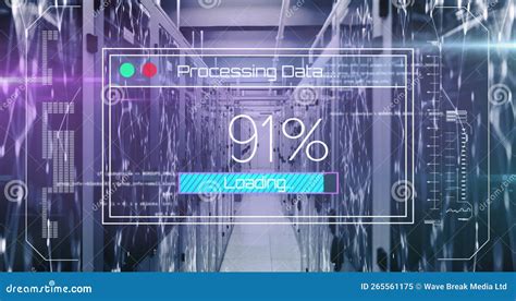 animation of data processing over server room stock video video of