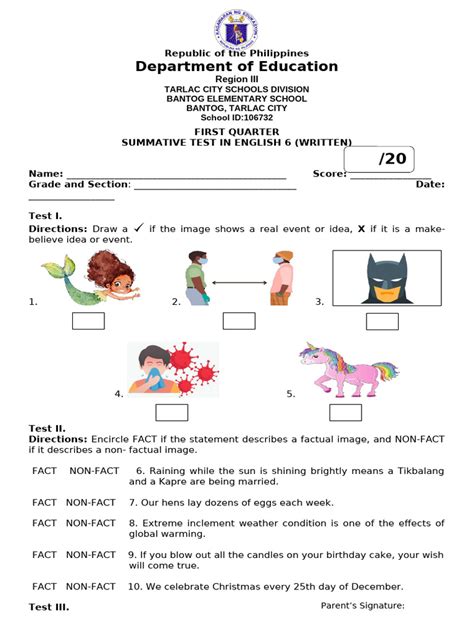 Grade 6 Q1 Summative Test Pdf Subtraction