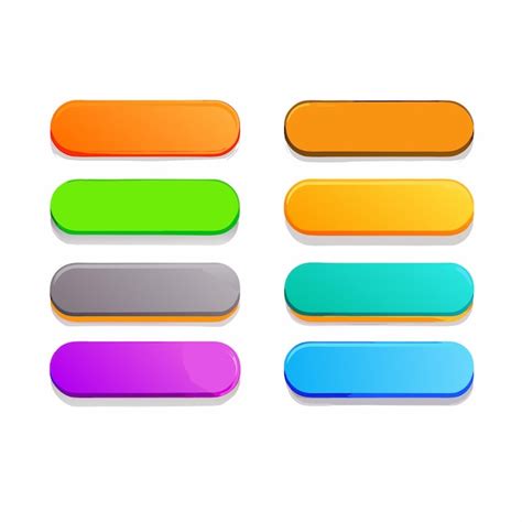 3d style empty rectangular web app button in set 9 premium ai