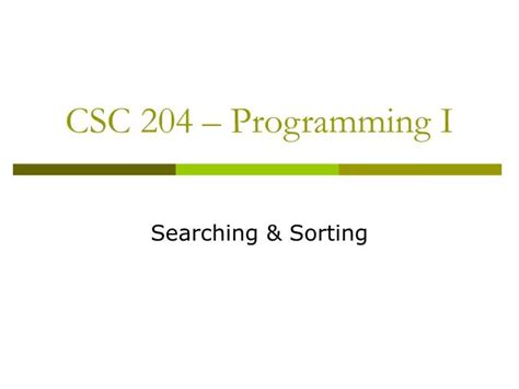 Ppt Csc 204 Programming I Powerpoint Presentation Free Download Id5909540