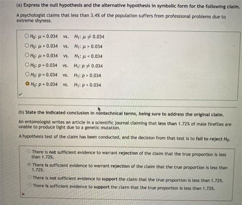 Solved A Express The Null Hypothesis And The Alternative Chegg Com
