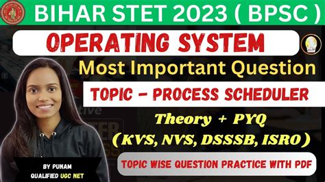 Mission Bihar Stet Theory Question Practice Of Cpu Scheduler Operating System Important Mcq