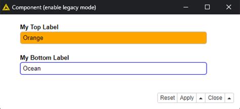 color input entry fields of widgets knime analytics platform knime