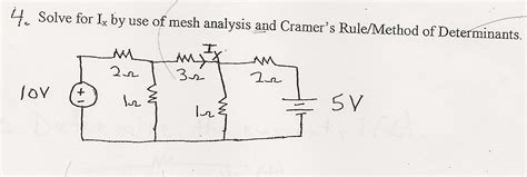 solved solve for ix by use of mesh analysis and cramer s