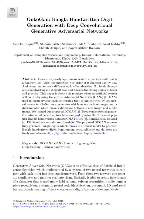 Pdf Onkogan Bangla Handwritten Digit Generation With Deep Convolutional Generative