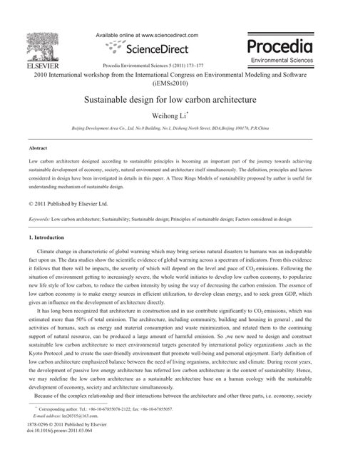 Pdf Sustainable Design For Low Carbon Architecture