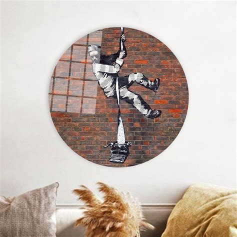 Banksy Reading Prison Art Graffiti Tempered Glass Wall Decor Etsy