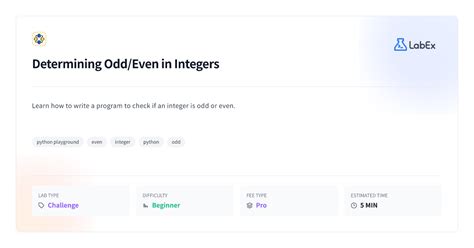 Determining Oddeven In Integers Labex
