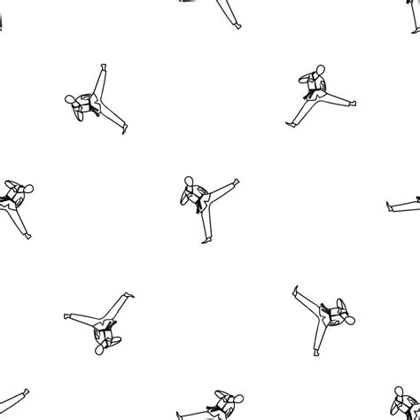 Wushu Master Pattern Repeat Seamless In Black Color For Any Design Background Man Power Art