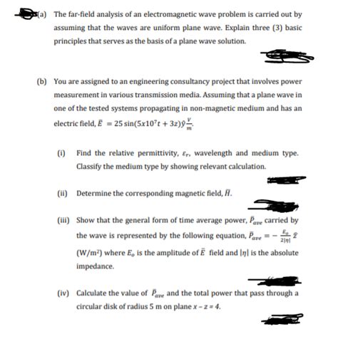 Solved A The Far Field Analysis Of An Electromagnetic Wave