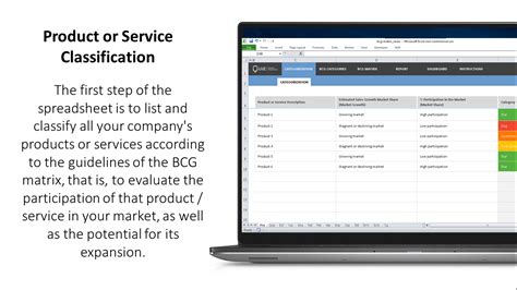 Boston Consulting Group BCG Matrix Portfolio Excel Spreadsheet Template LUZ Templates