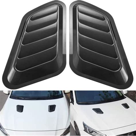 AAKICHI Car Bonnet Vent Cover, Decorative Air Flow Intake Hood Scoop Bonnet Vent Cover (Black ...