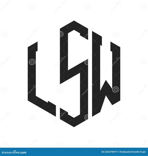 Lsw Logo Design Initial Letter Lsw Monogram Logo Using Hexagon Shape Stock Illustration