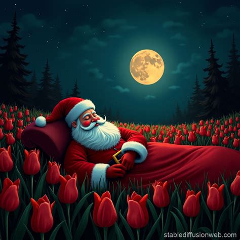 Picasso Inspired Santa In Tulip Bed Stable Diffusion Online