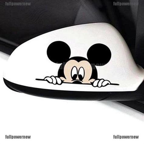 Fu⊰1pc Cute Mickey Mouse Peeping Car Stickers Rearview Mirror Decals 14