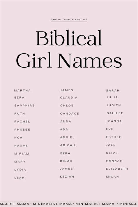 Christian Girls Names In Bible