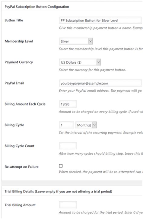 Creating A Paypal Subscription Button For Membership Payment