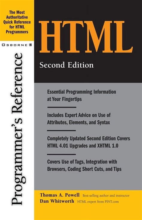 programmer s reference html programmer s reference 2nd edition paperback