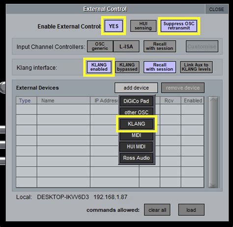 Digico Console Integration Setup Guide Klang
