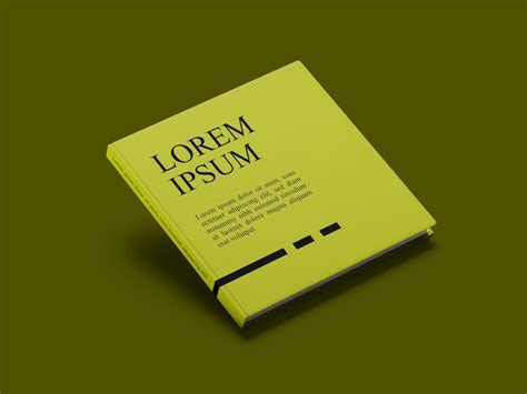 Premium Psd Yellow Book Cover Mockup Square
