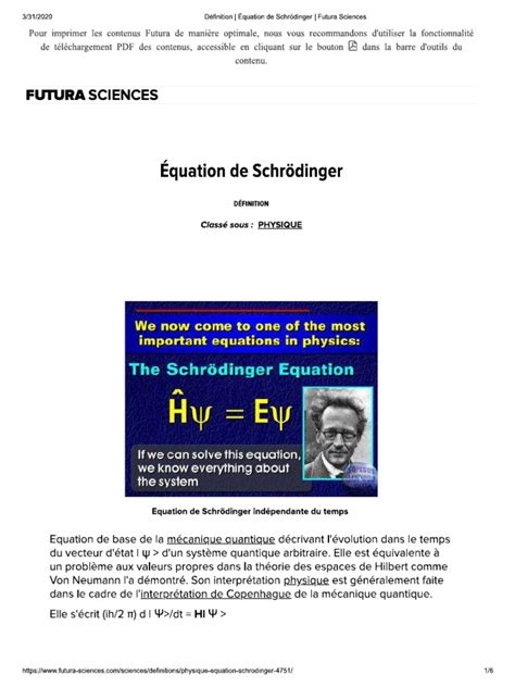 Equation De Schrodinger Pdf