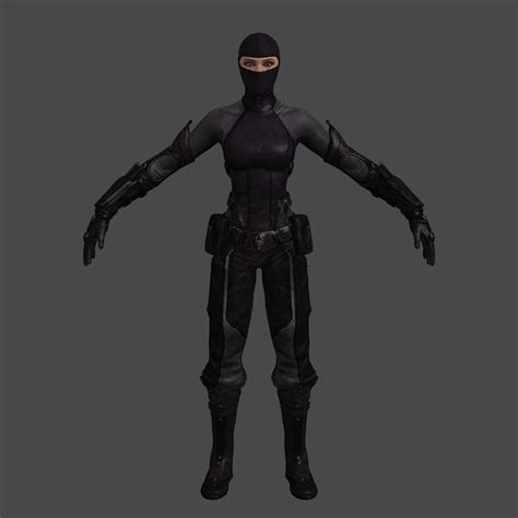 Female Ninja T Pose Front By Subzero91 On Deviantart
