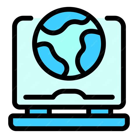 Premium Vector Laptop Global Internet Icon Outline Laptop Global Internet Vector Icon For Web