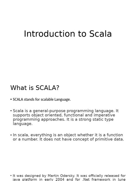 Introduction To Scala Programming Basics Pdf Scala Programming