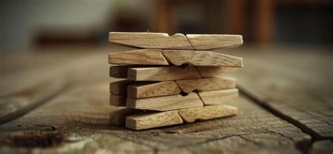 Stacking Wooden Logs On A Table Premium Ai Generated Image