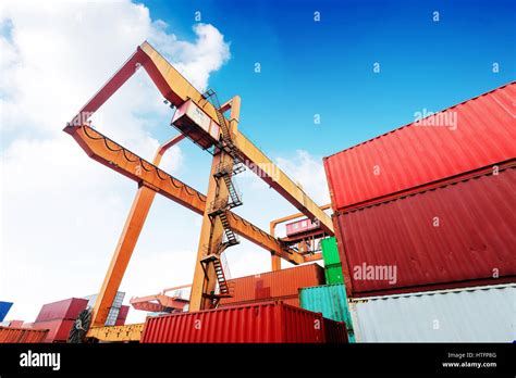 Container Operation In The Port Stock Photo Alamy