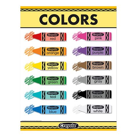 Crayola Colors Chart 17 X 22 Eu 837554 Eureka Classroom Theme
