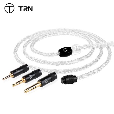 Trn Tn 8 Core ทองแดงชุบเงินหูฟังไฮไฟอัพเกรดสายสําหรับ Trn Kz Qkz Simgot