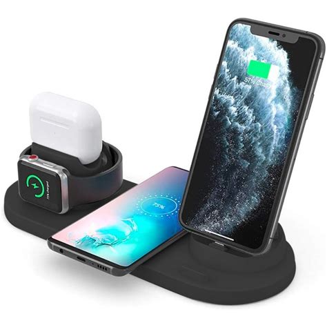 Chargeur Sans Fil 992047 Station De Charge 6 En 1 Pour Smartphones