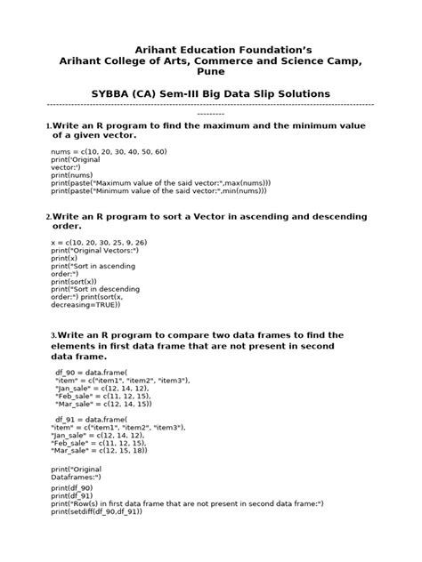 All Big Data Solved Slips Pdf