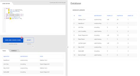 How Can I Get The Name From The Corresponding Id In This Query Learnsql