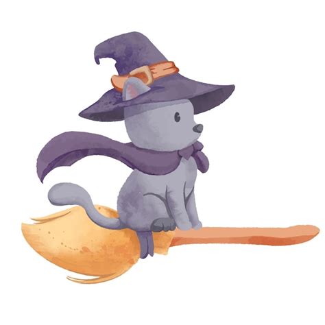 Premium Vector Witch Cat