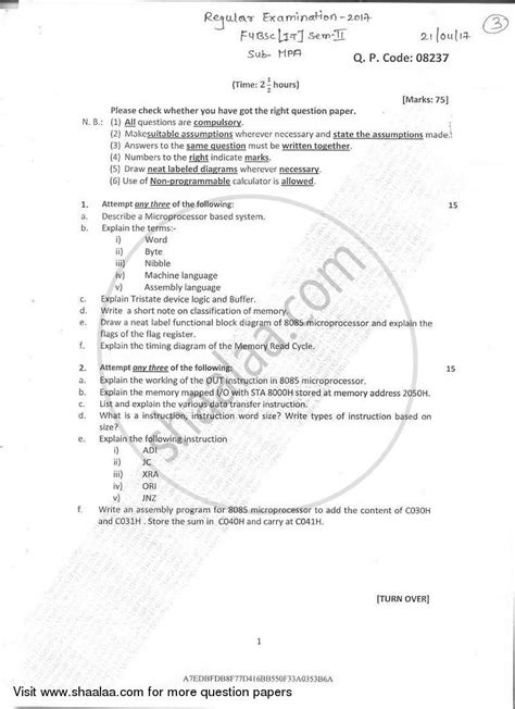 Microprocessor Architecture 2016 2017 B Sc It Information Technology Semester 2 Fybsc I T