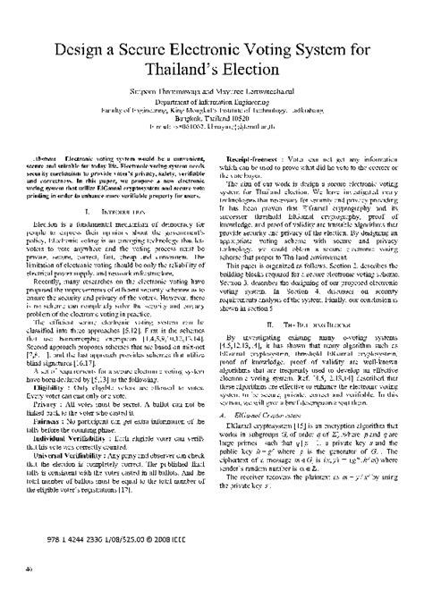 pdf design a secure electronic voting system for thailand s election